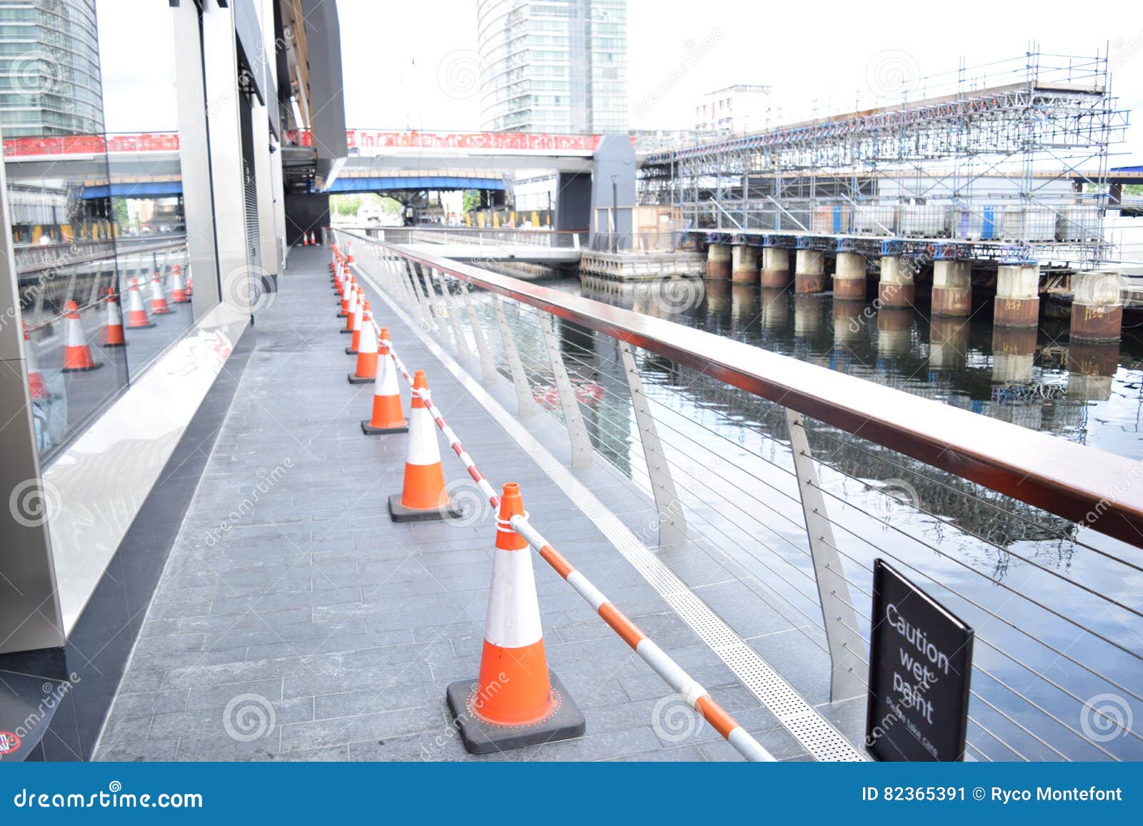 Construction on a Low Bridge Editorial Photo - Image of bridge, long ...