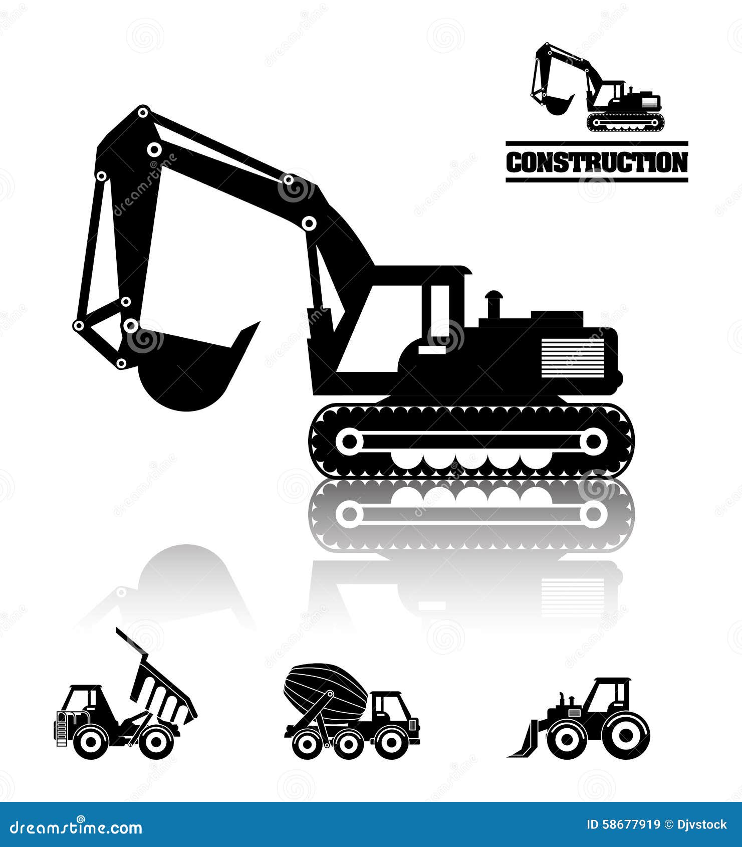 Construction Machinary Design. Stock Vector - Illustration of ...