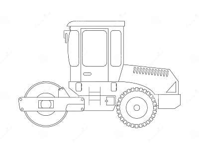 Construction Machine. Asphalt Compactor Stock Vector - Illustration of ...