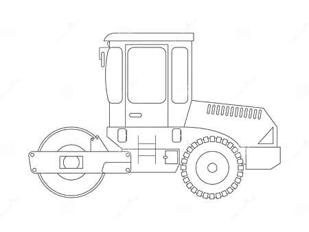 Construction Machine. Asphalt Compactor Stock Vector - Illustration of ...