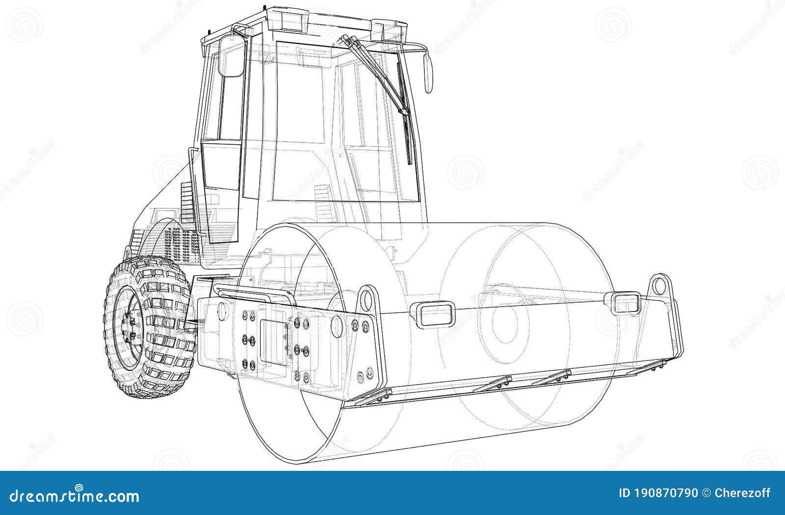 Construction Machine. Asphalt Compactor Stock Illustration ...