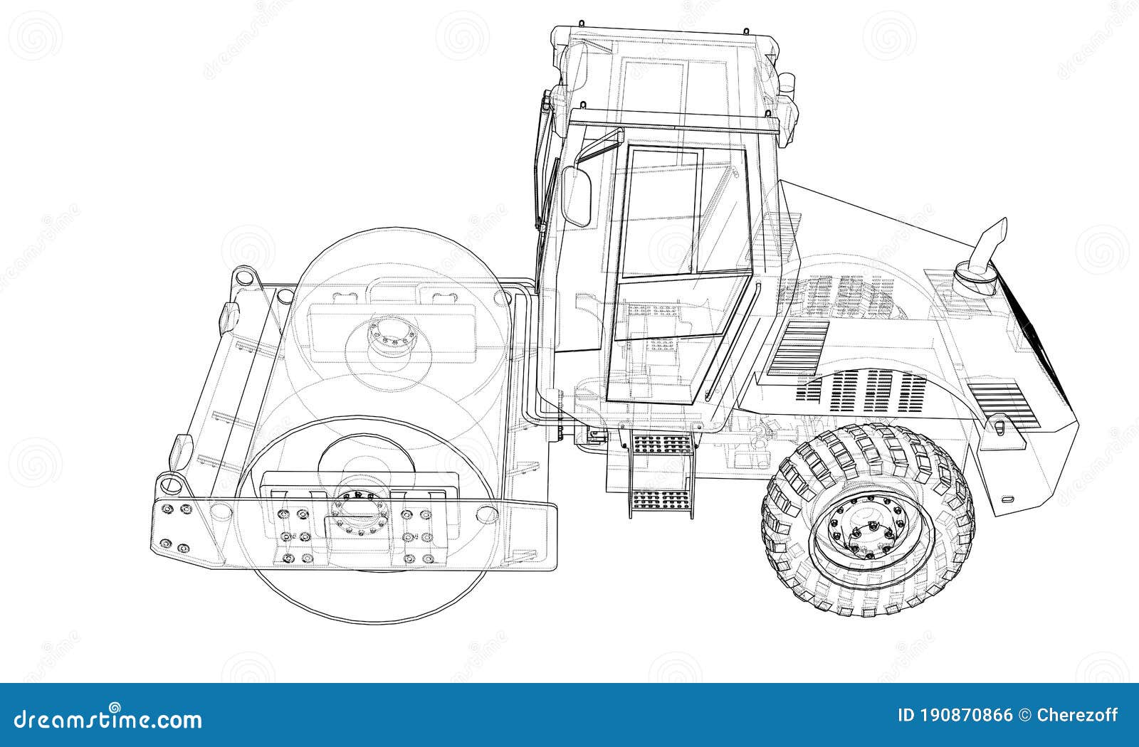 Construction Machine. Asphalt Compactor Stock Illustration ...