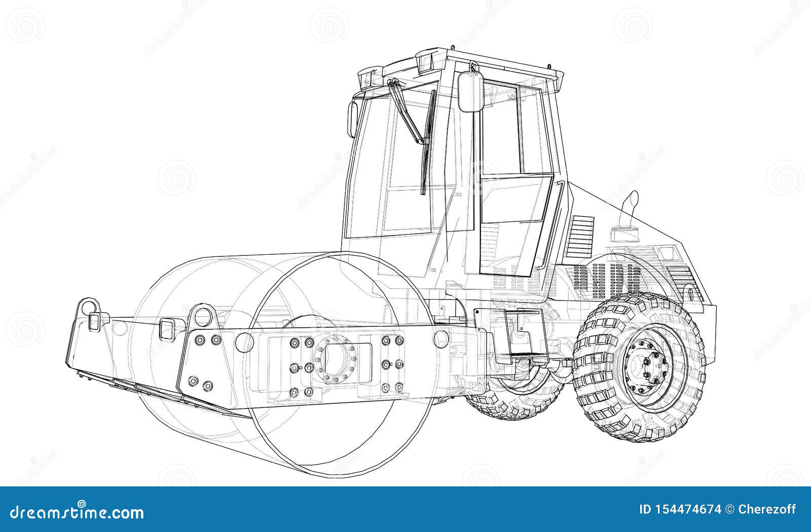 Construction Machine. Asphalt Compactor Vector Stock Vector ...