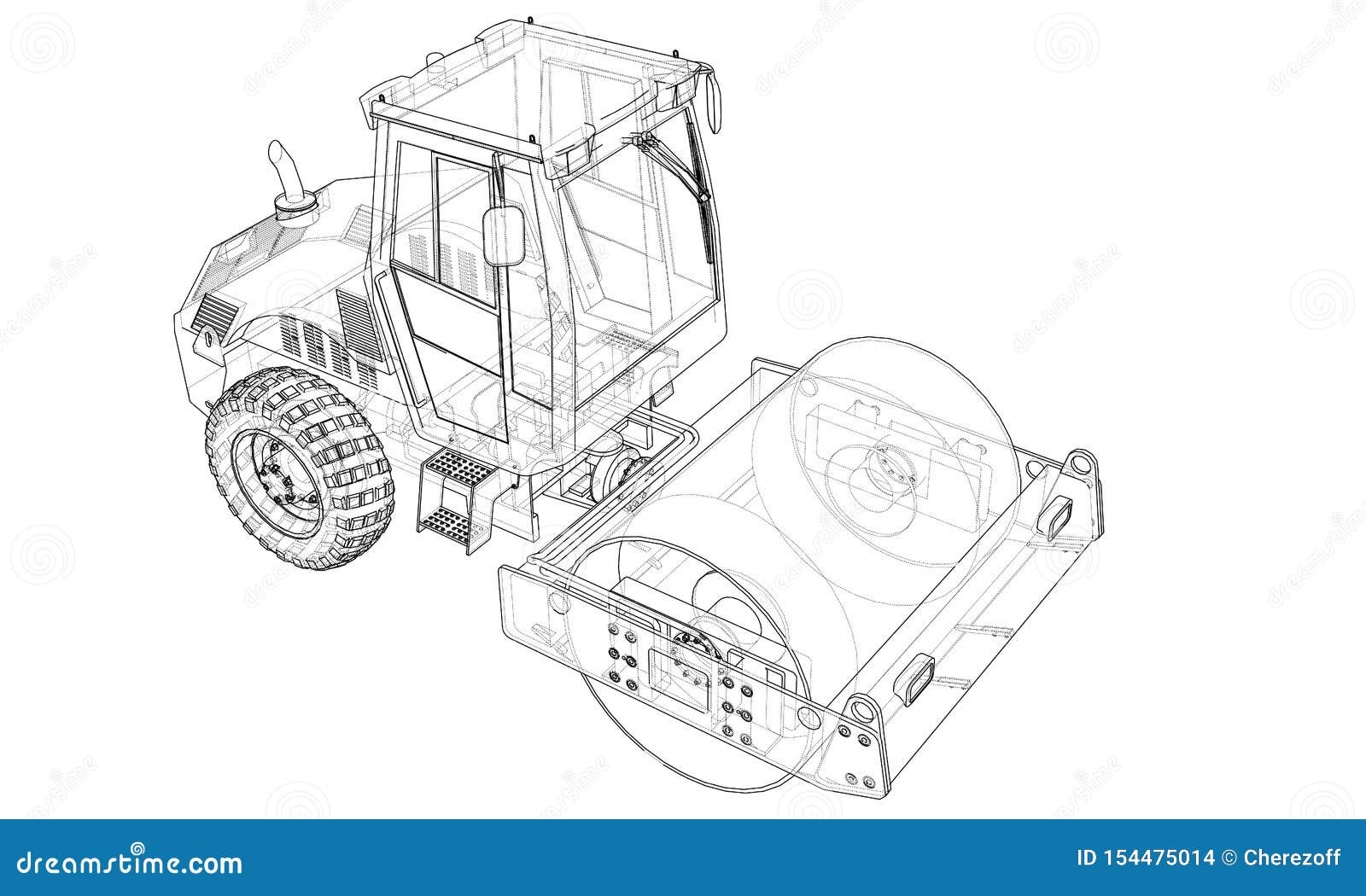 Construction Machine. Asphalt Compactor Vector Stock Vector ...