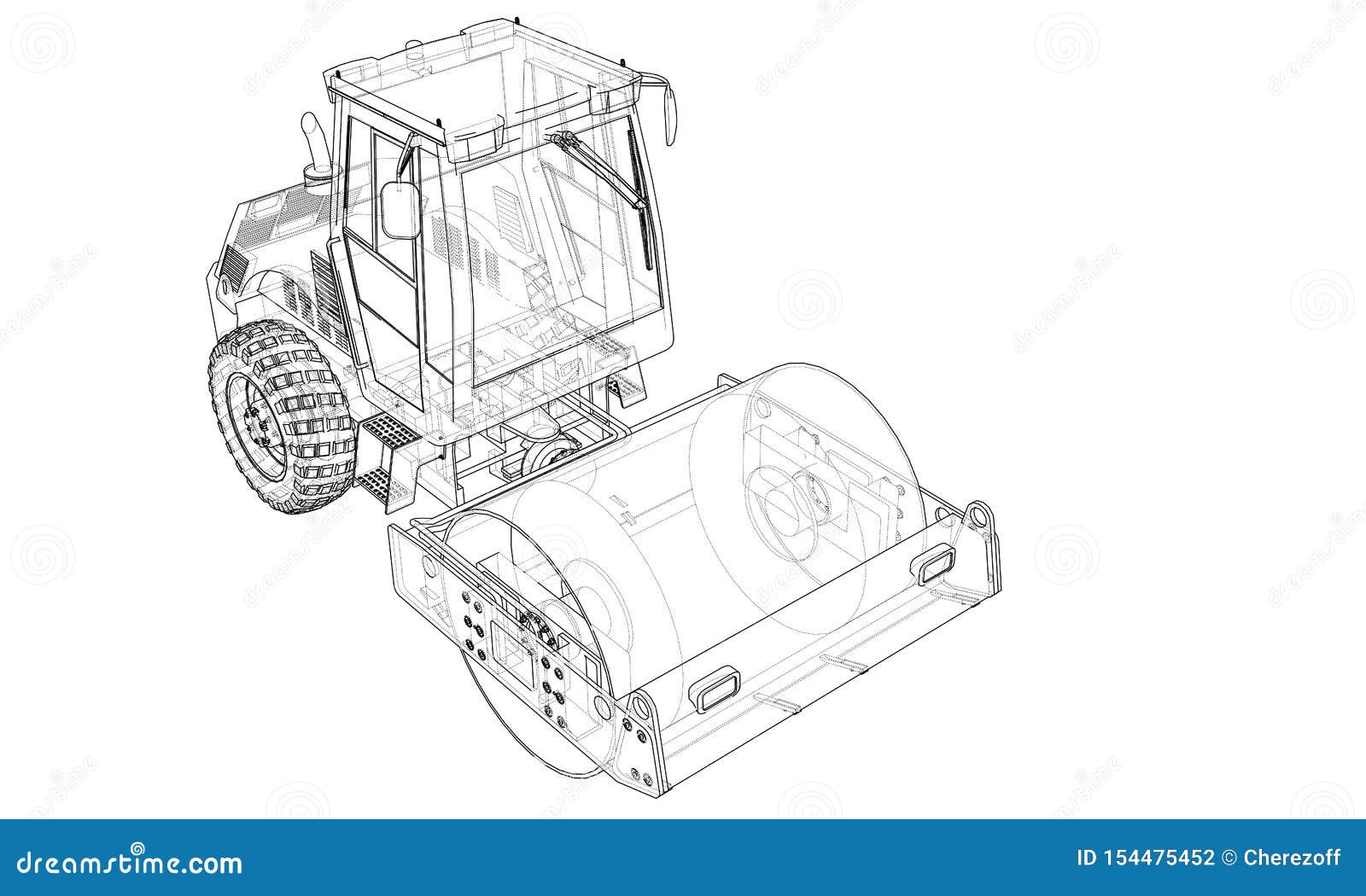 Construction Machine. Asphalt Compactor Vector Stock Vector ...