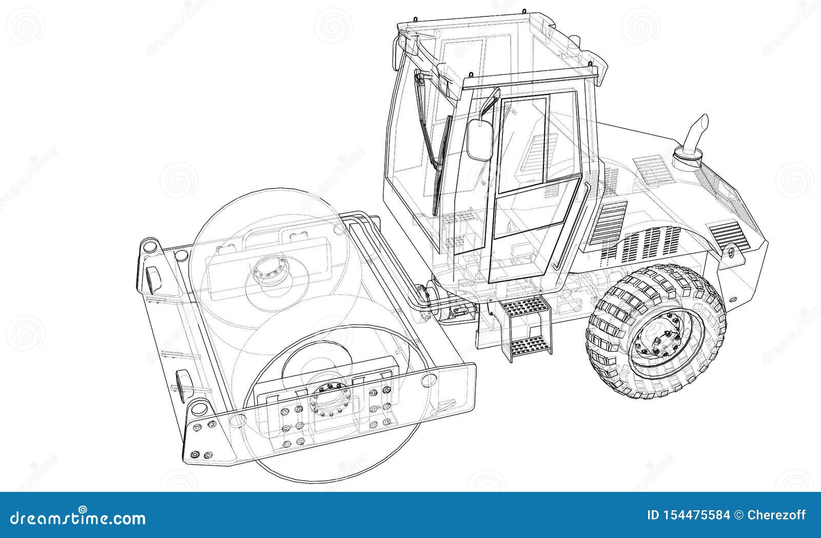 Construction Machine. Asphalt Compactor Vector Stock Vector ...