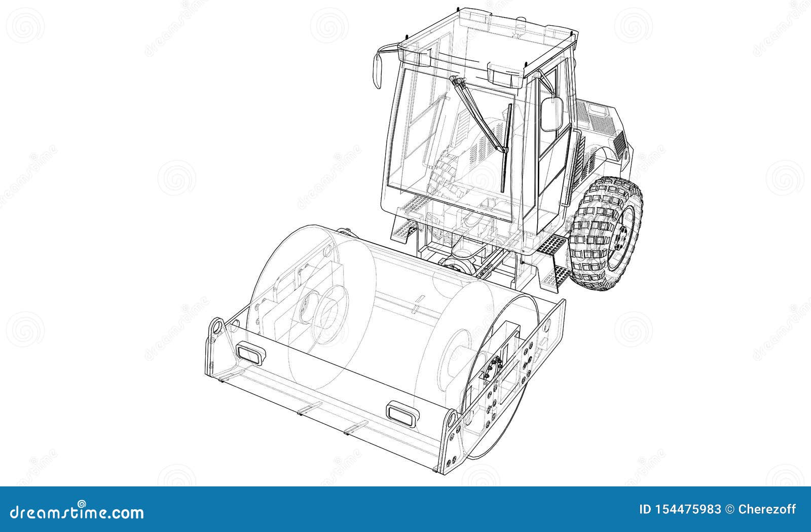 Construction Machine. Asphalt Compactor Vector Stock Vector ...