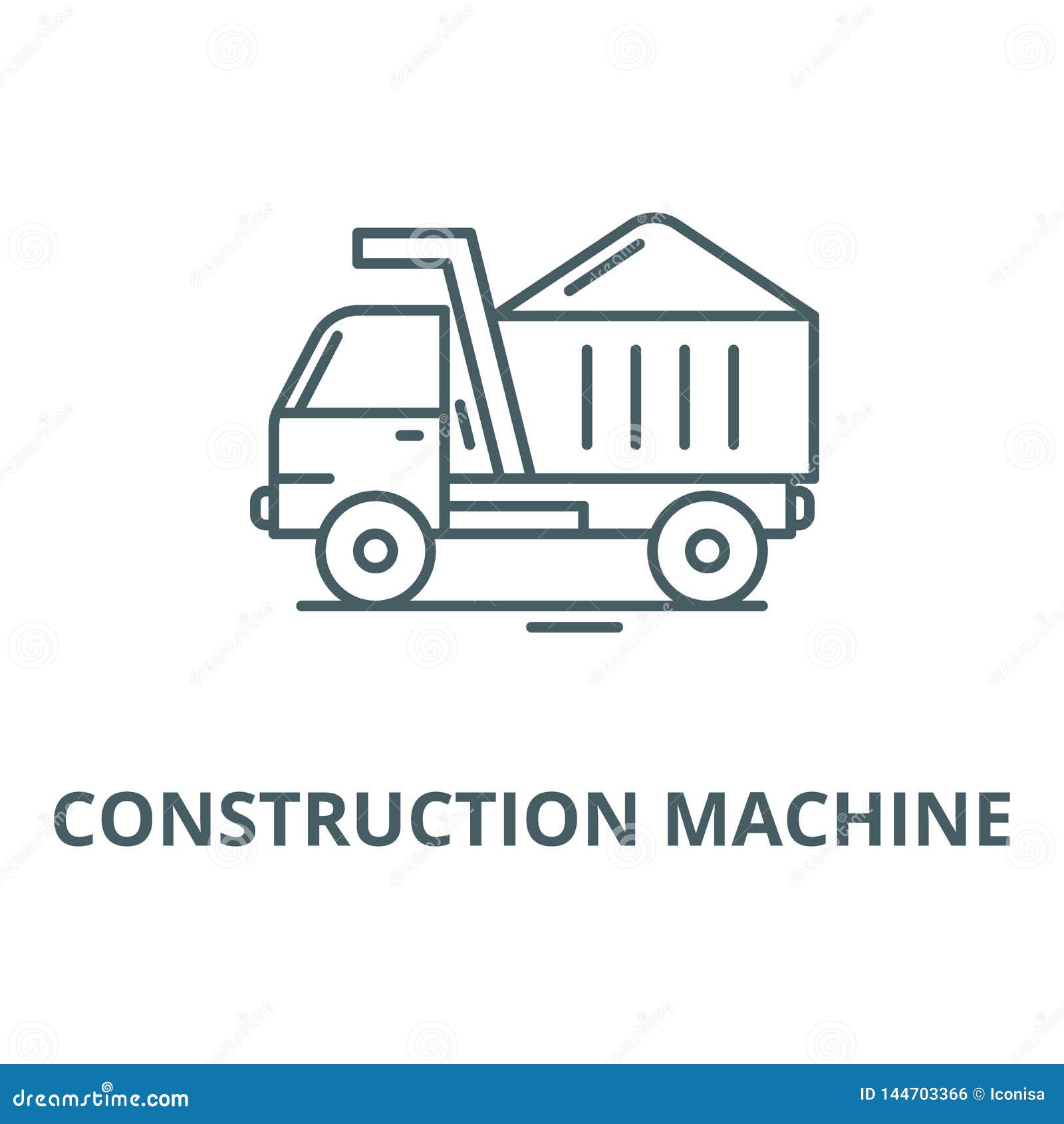 Construction Machine Line Icon, Vector. Construction Machine Outline ...