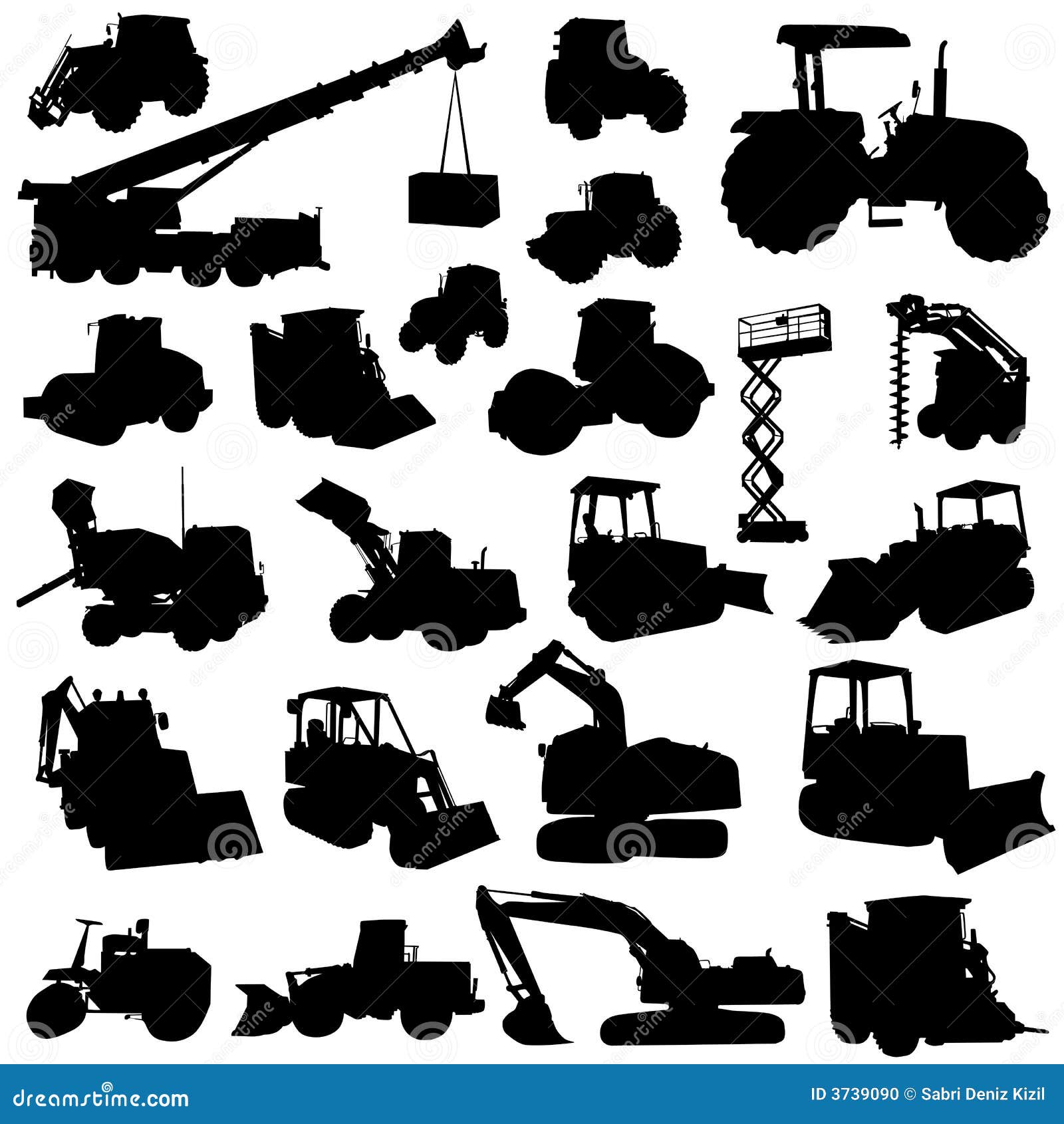Construction Machine Vector Stock Vector - Illustration of compactor ...