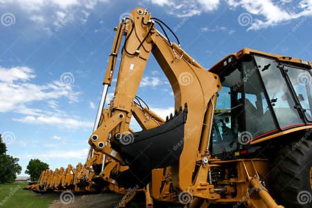 Construction machinery stock photo. Image of lineup, excavating - 159448