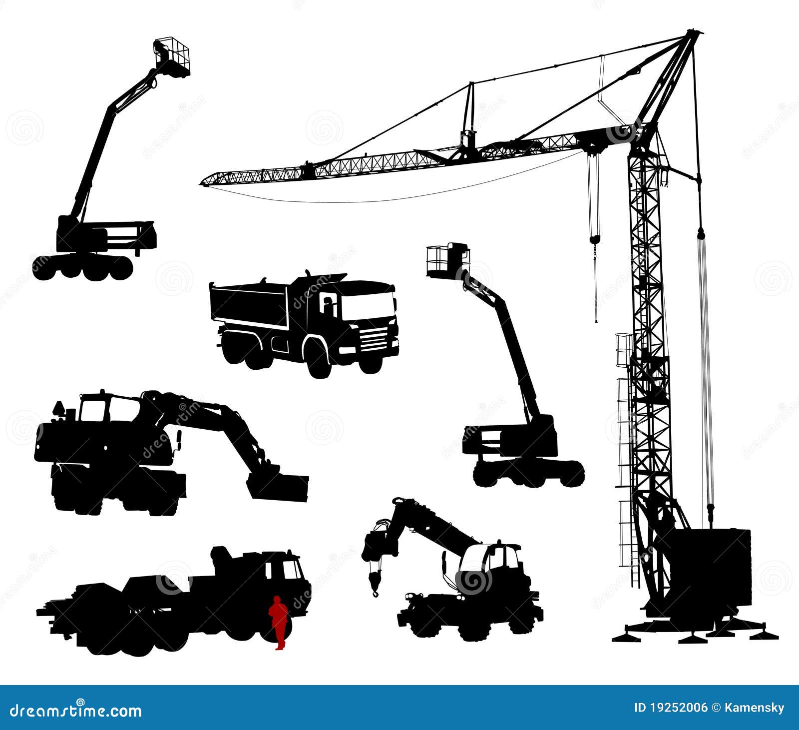 Construction machinery. stock vector. Illustration of industrial - 19252006