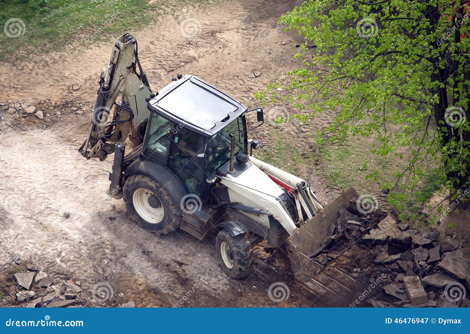 Construction Machinery Carries Pieces of Asphalt for Loading Stock ...