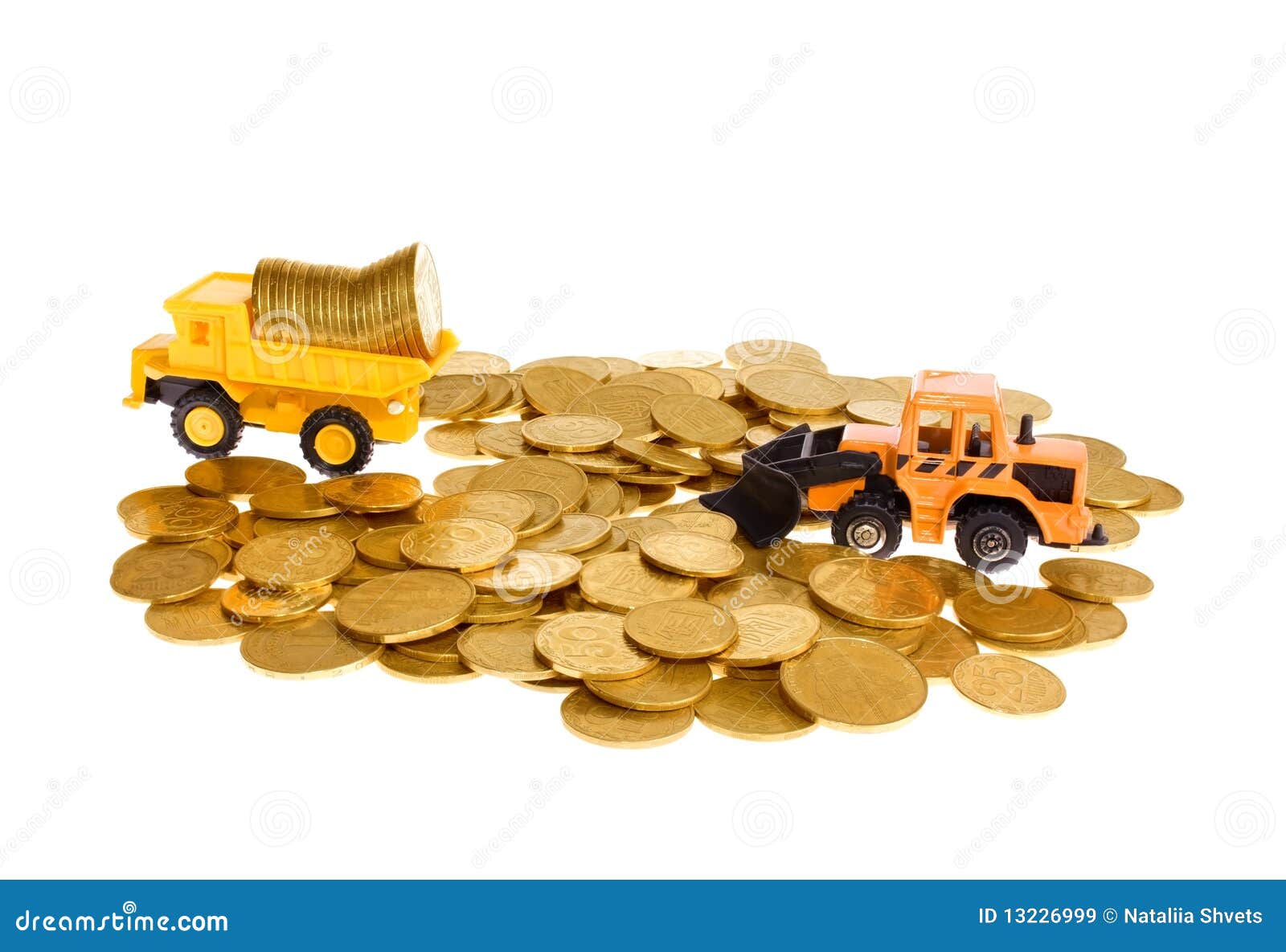 Construction Machinery and Coins Stock Image - Image of digger, driving ...