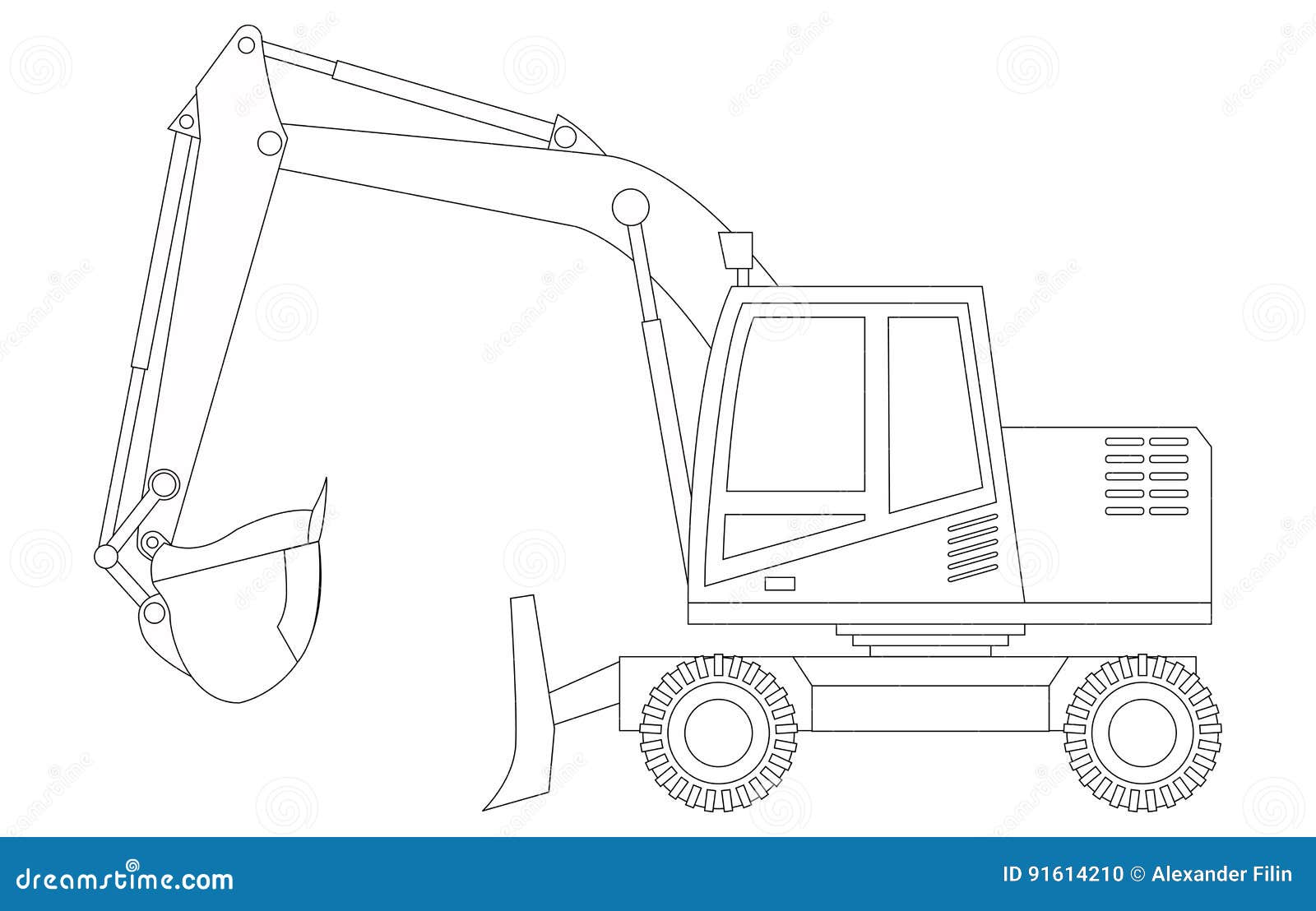 Construction Machinery. Excavator Stock Vector - Illustration of ...