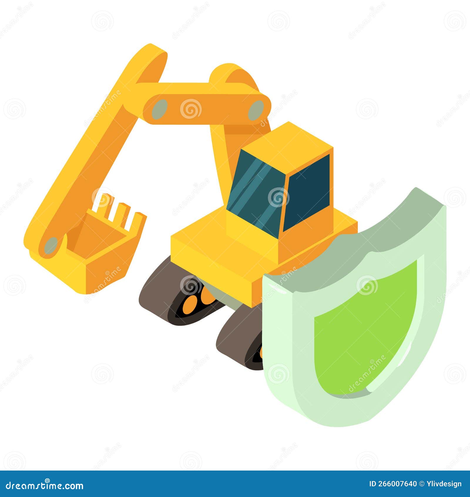 Construction Machinery Icon Isometric Vector. Shield Construction ...