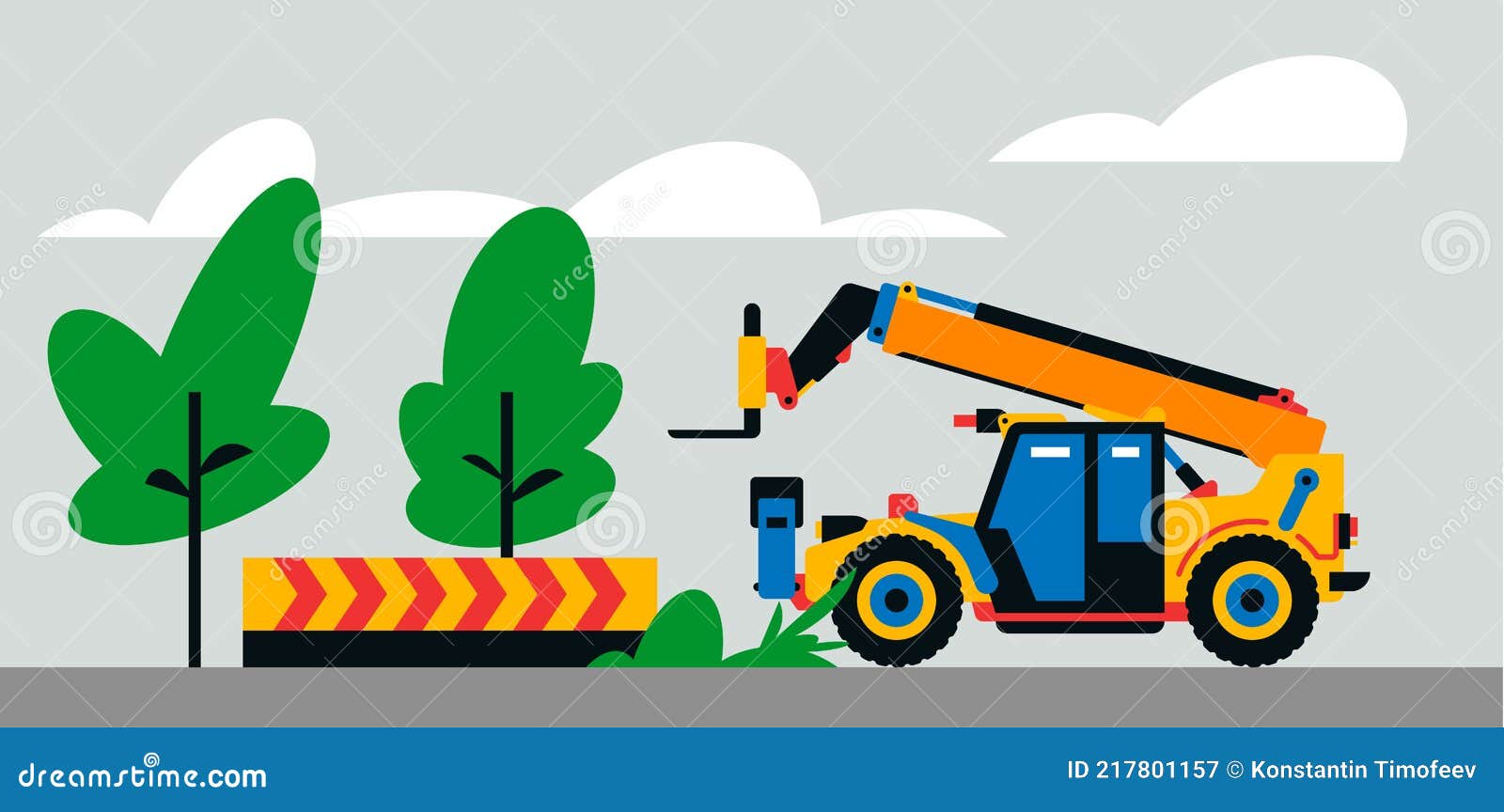 Construction Machinery Works At The Site. Construction Machinery ...