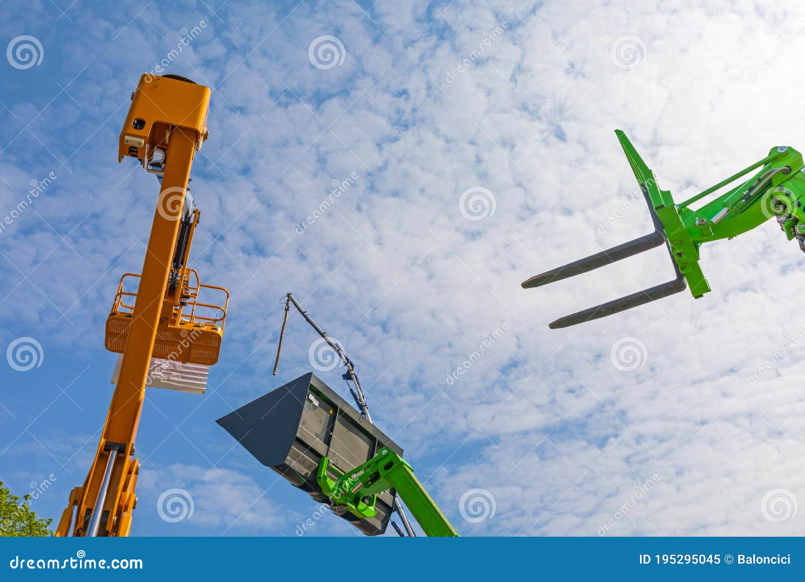 Construction Machines Blue Sky Stock Image - Image of bucket, tools ...