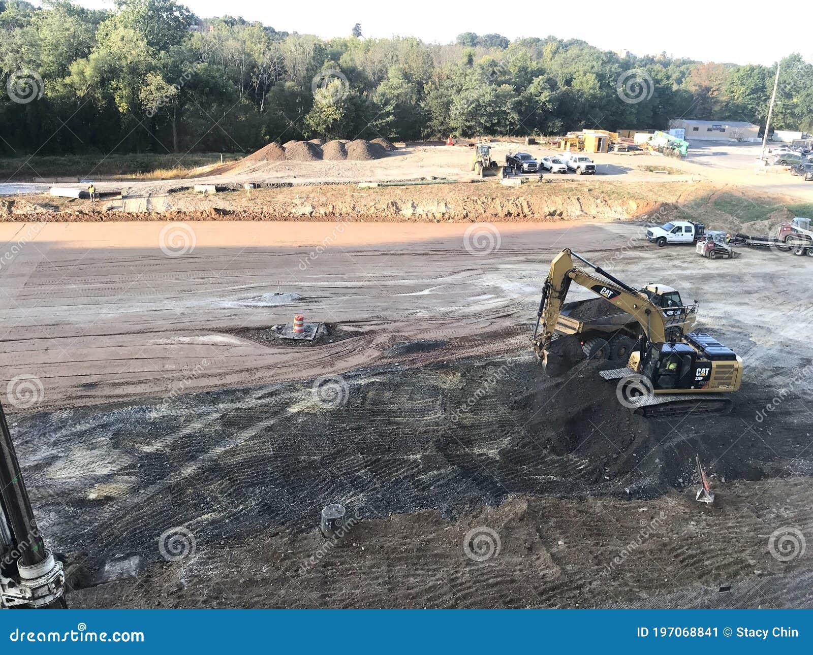 Construction Machines Hard at Work on the Landscape Editorial Photo ...