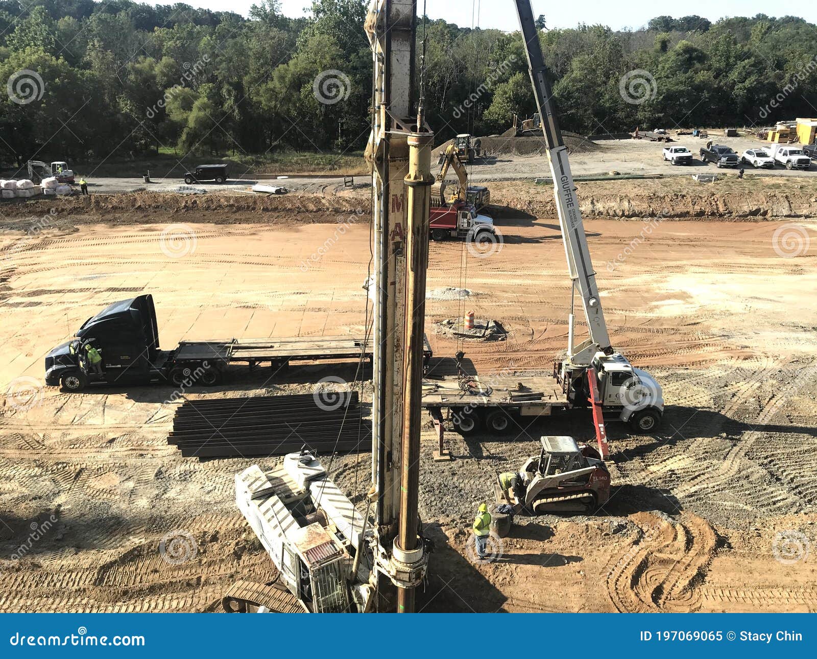 Construction Machines Hard at Work on the Landscape Editorial Image ...