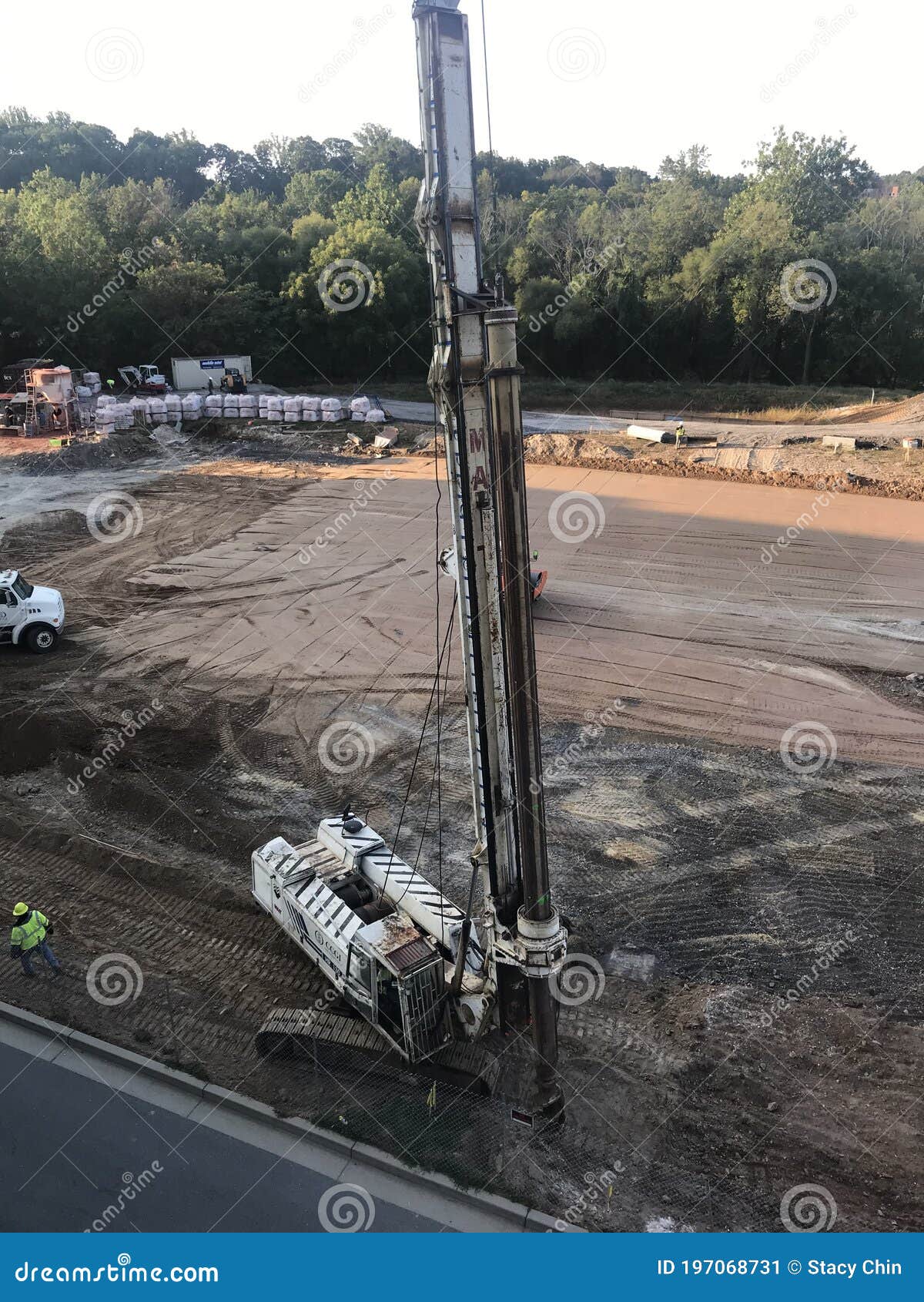 Construction Machines Hard at Work on the Landscape Editorial Photo ...