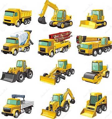 Construction machines stock vector. Illustration of construction - 54269080
