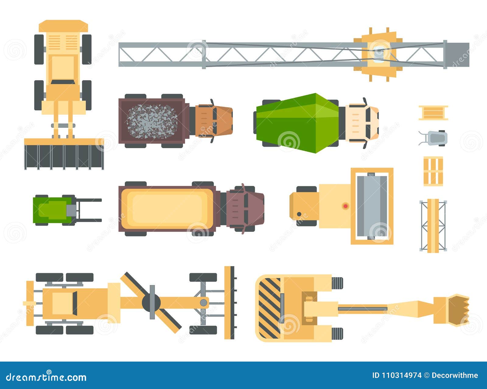 Construction Machines - Set of Modern Vector Elements Stock Vector ...