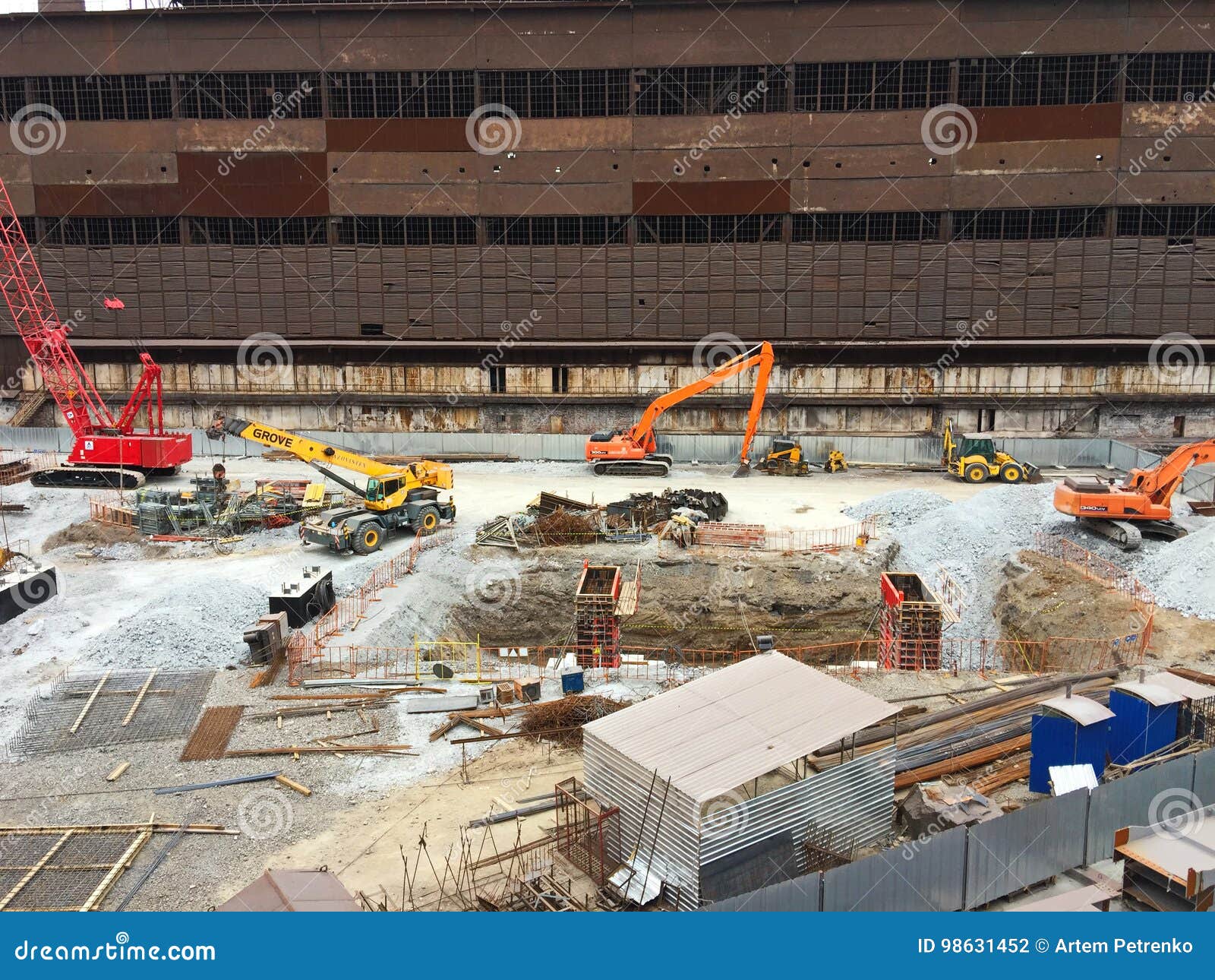 Construction Machines on Site. Construction Zone. Editorial Photography ...