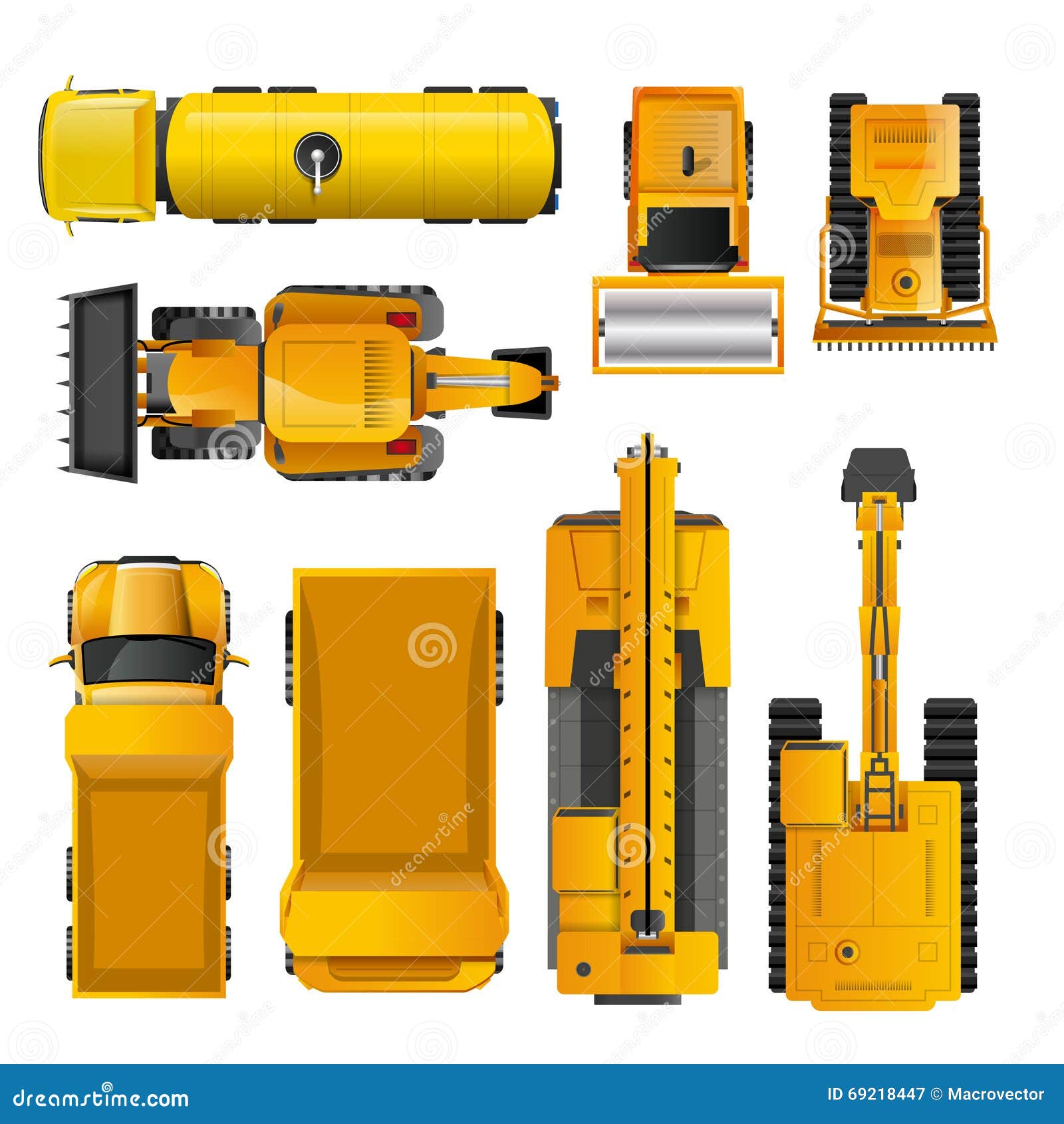 Excavator Work Top View Stock Illustrations – 40 Excavator Work Top ...