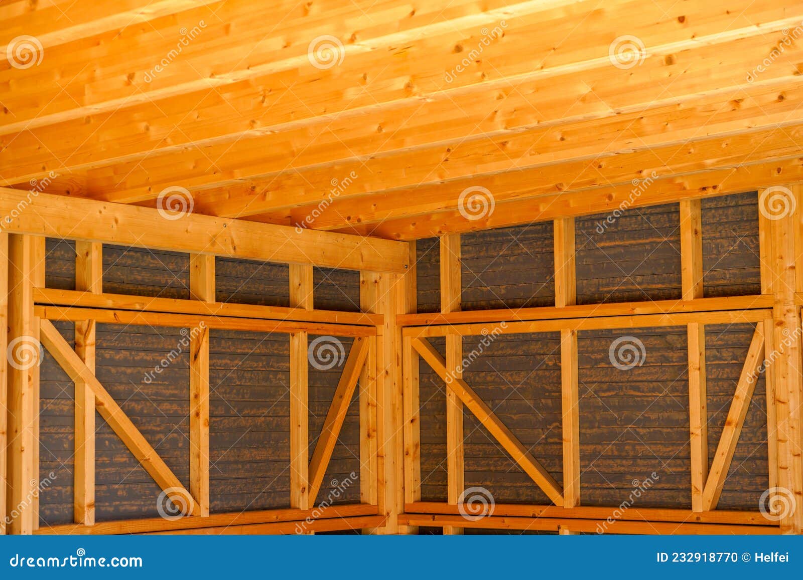 Construction Made of Wood in Skeleton Construction Carpenter or ...