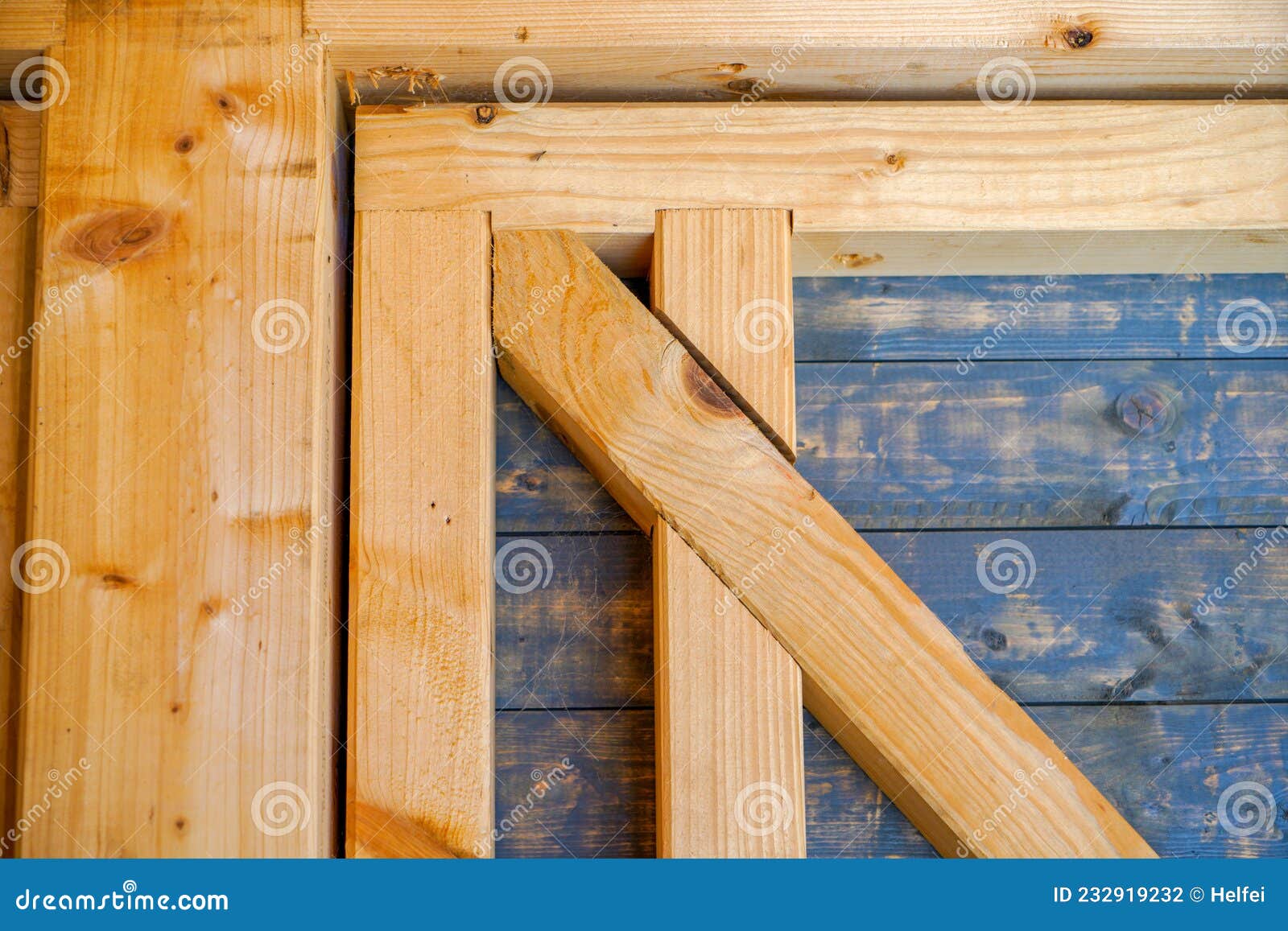 Construction Made of Wood in Skeleton Construction Carpenter or ...