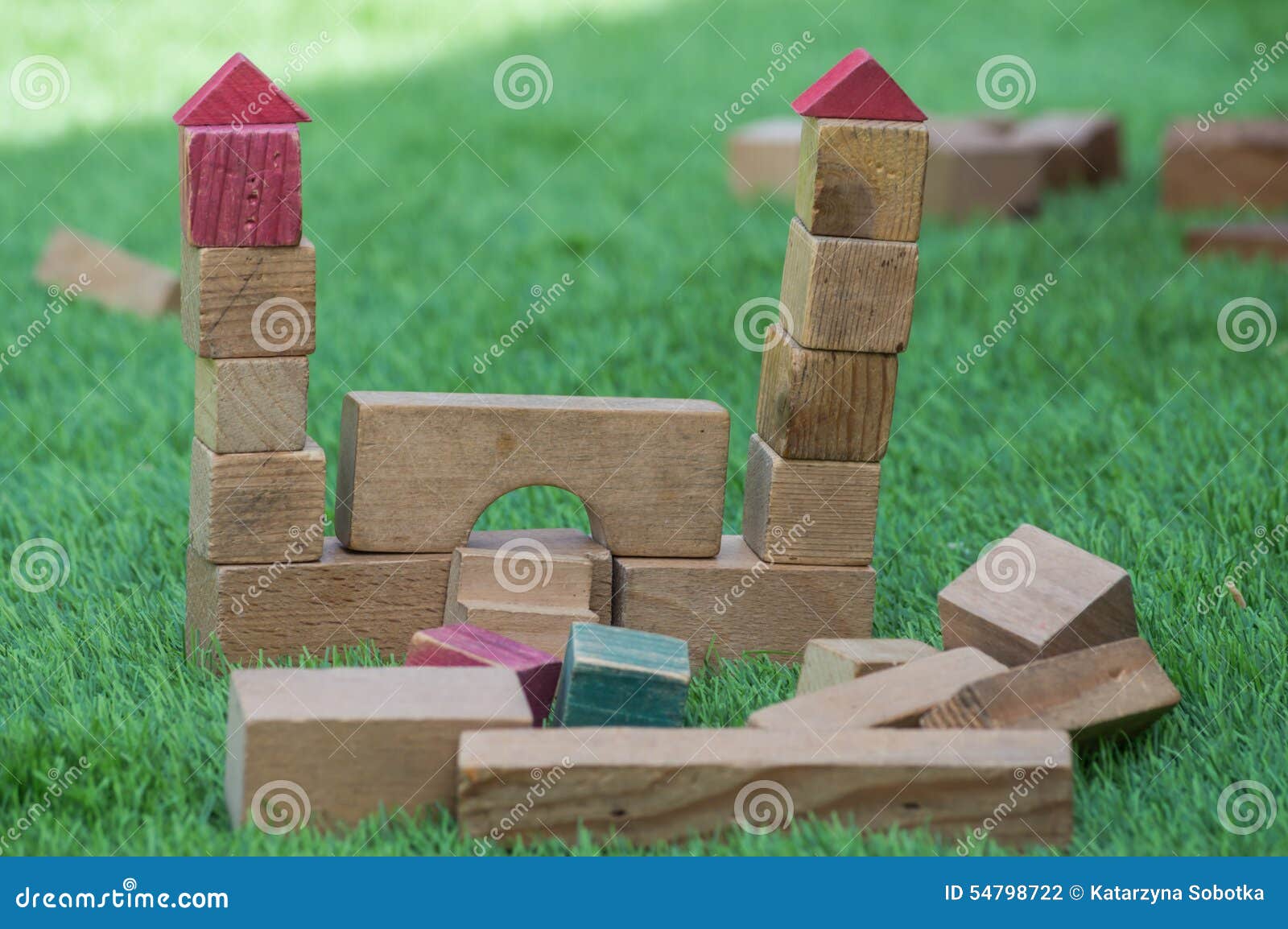 Construction Made of Wooden Blocks Stock Photo - Image of construct ...