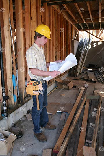 Construction Man stock image. Image of hammer, reading - 2235989