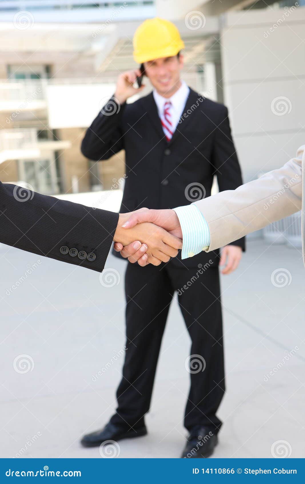 Construction Man Deal Hanshake Stock Photo - Image of architect ...