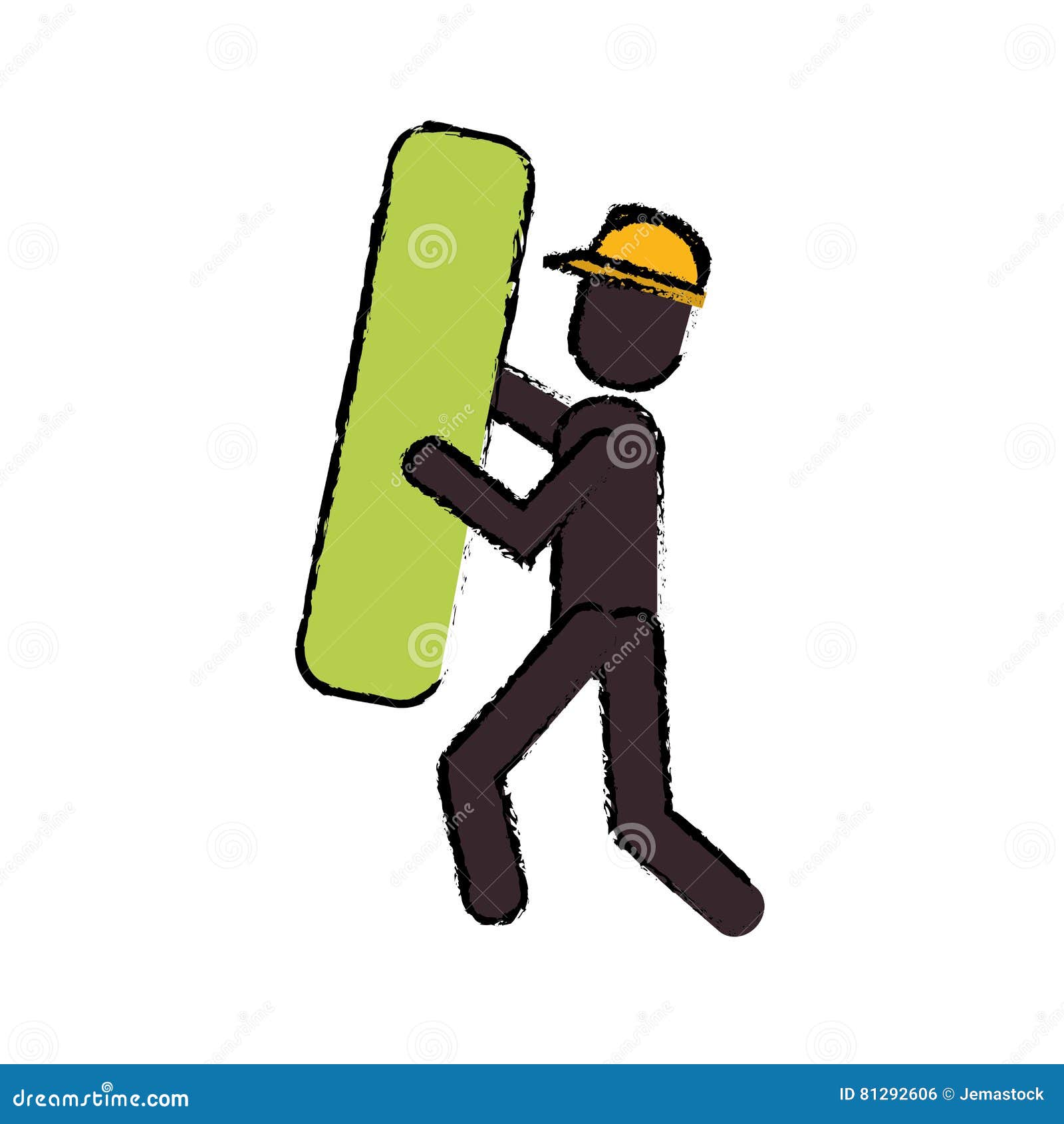 Construction Man Element Work Drawing Stock Vector - Illustration of ...