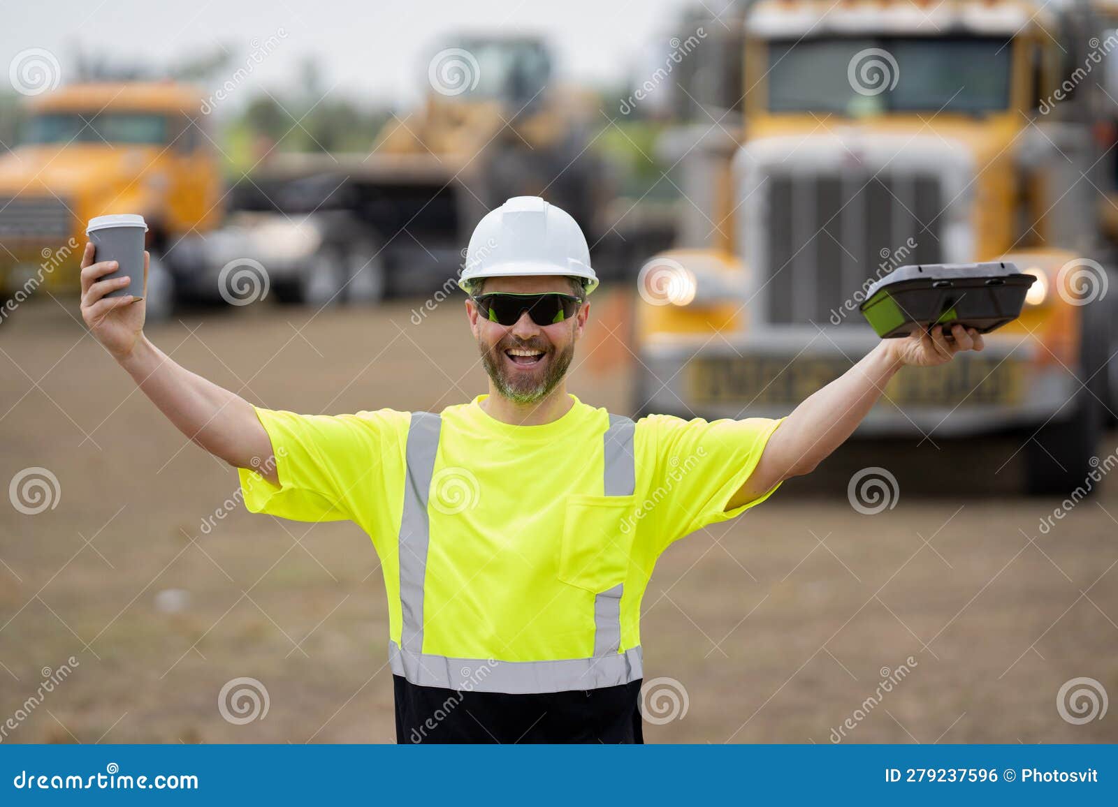 Construction Man Engineer Supervisor at Building Construction Area ...