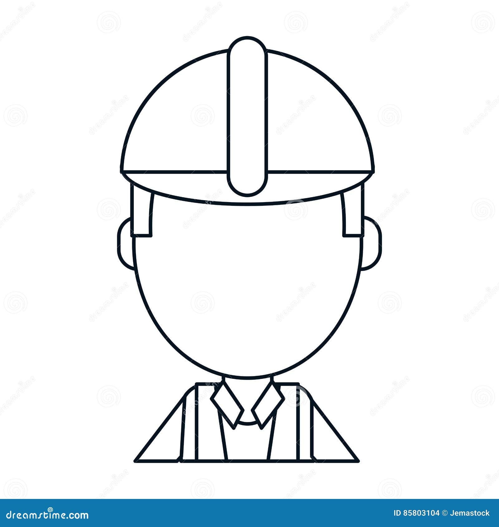 Construction Man Engineer Thin Line Stock Vector - Illustration of ...