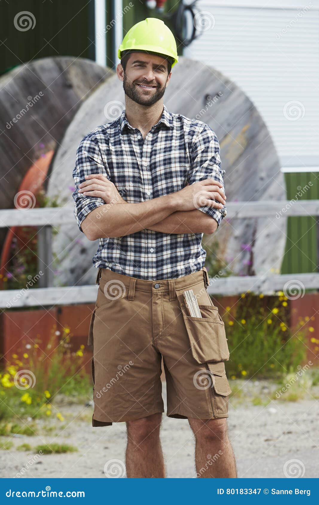 Construction Man in Hard Hat Stock Image - Image of person, site: 80183347