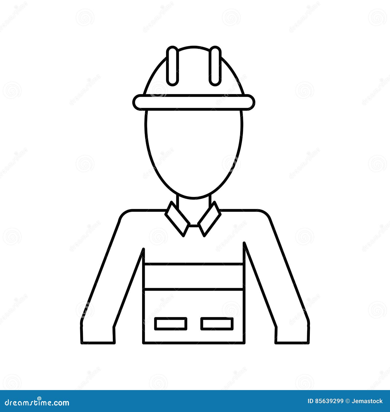 Man With Helmet Uniform Work Professional Contractor Pictogram Cartoon ...