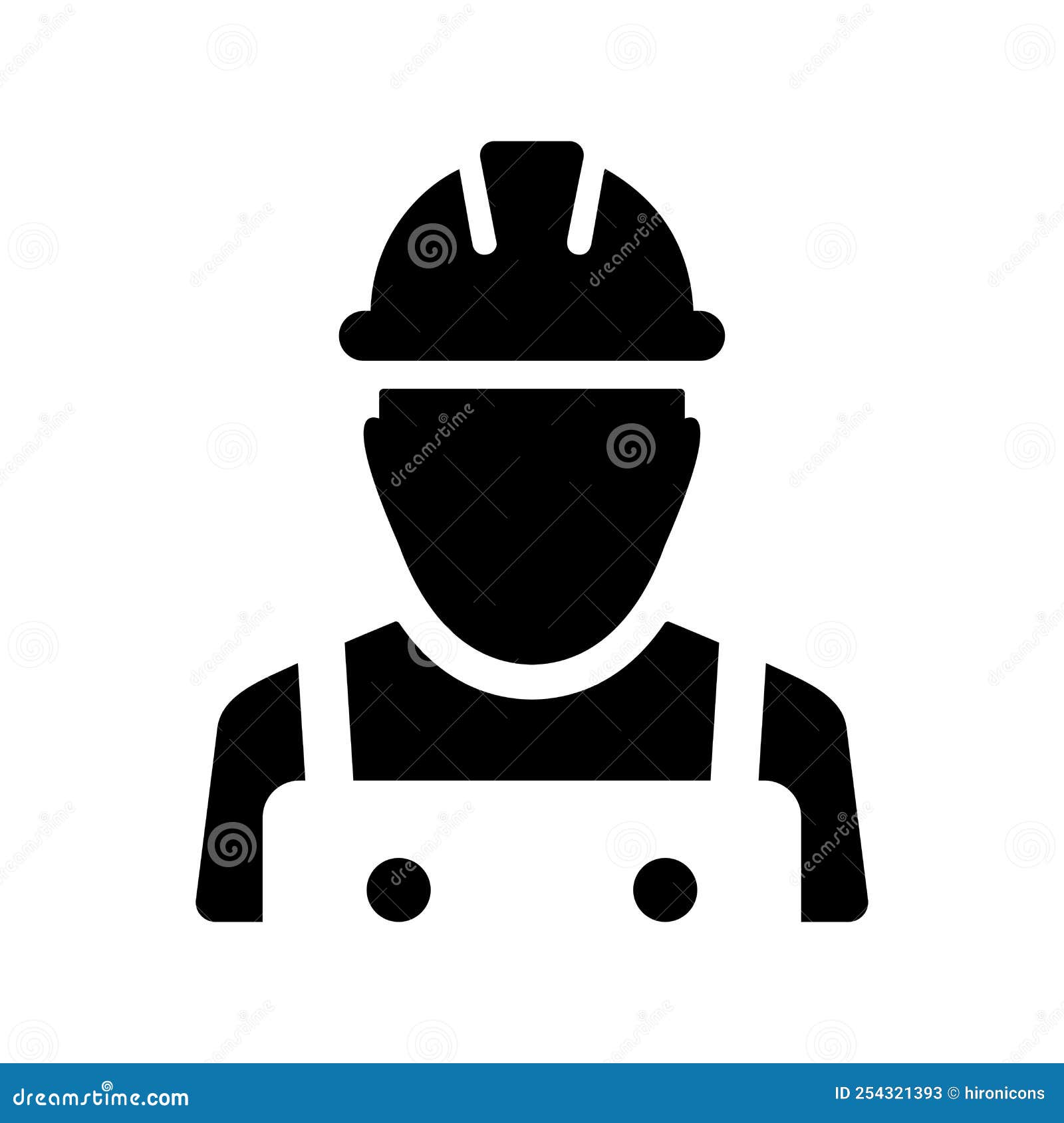 Construction, Man Icon. Black Vector Graphics Stock Illustration ...