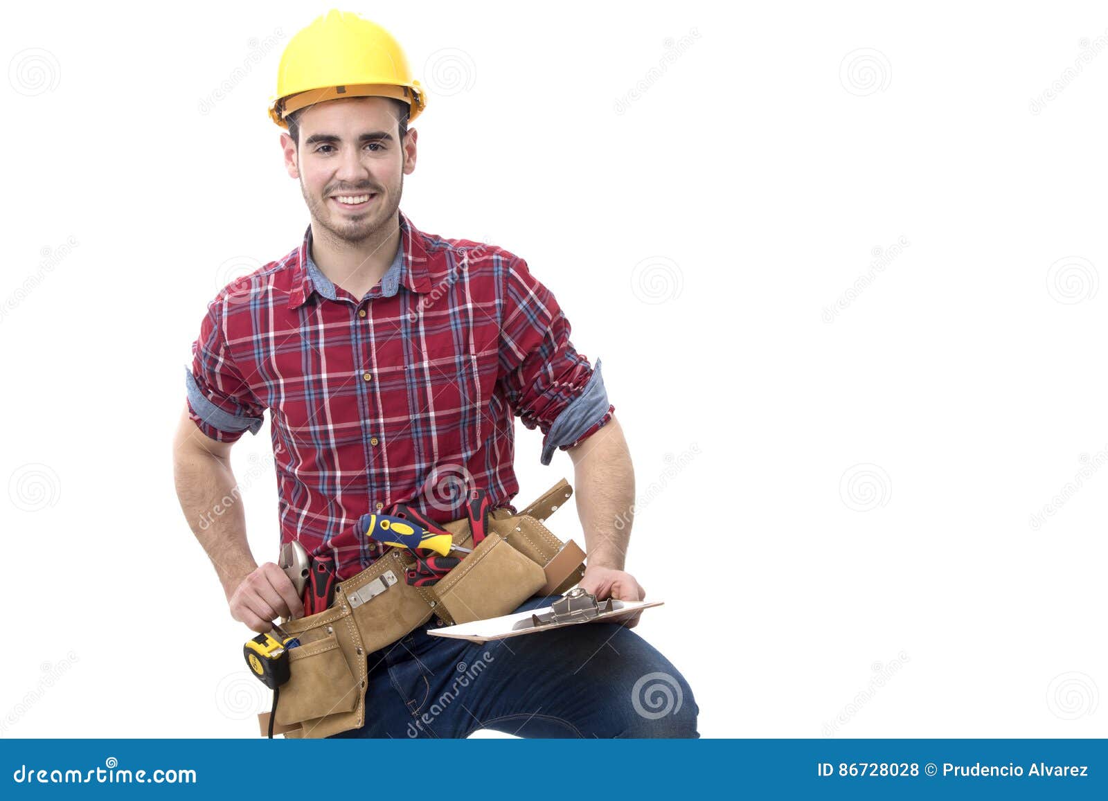 Construction Man Isolated, Buider Stock Photo - Image of builder, build ...