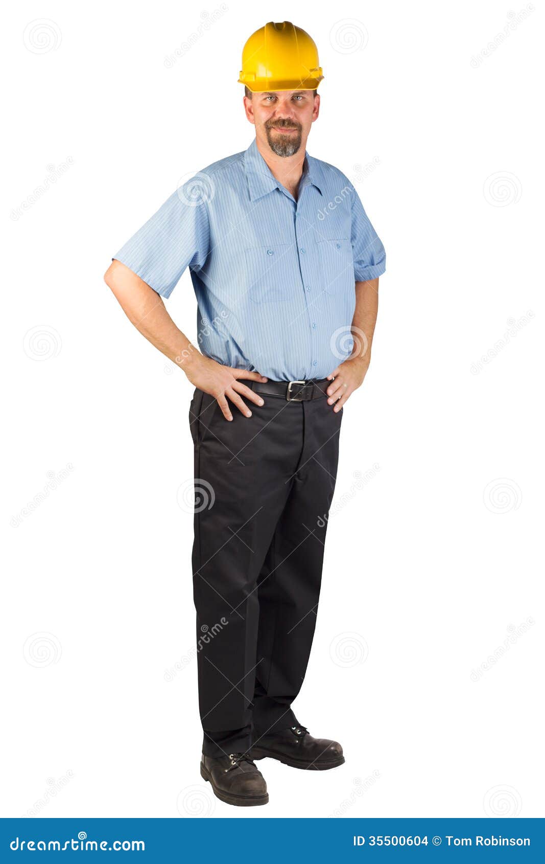 Construction Man Standing and Ready at an Angle Stock Photo - Image of ...
