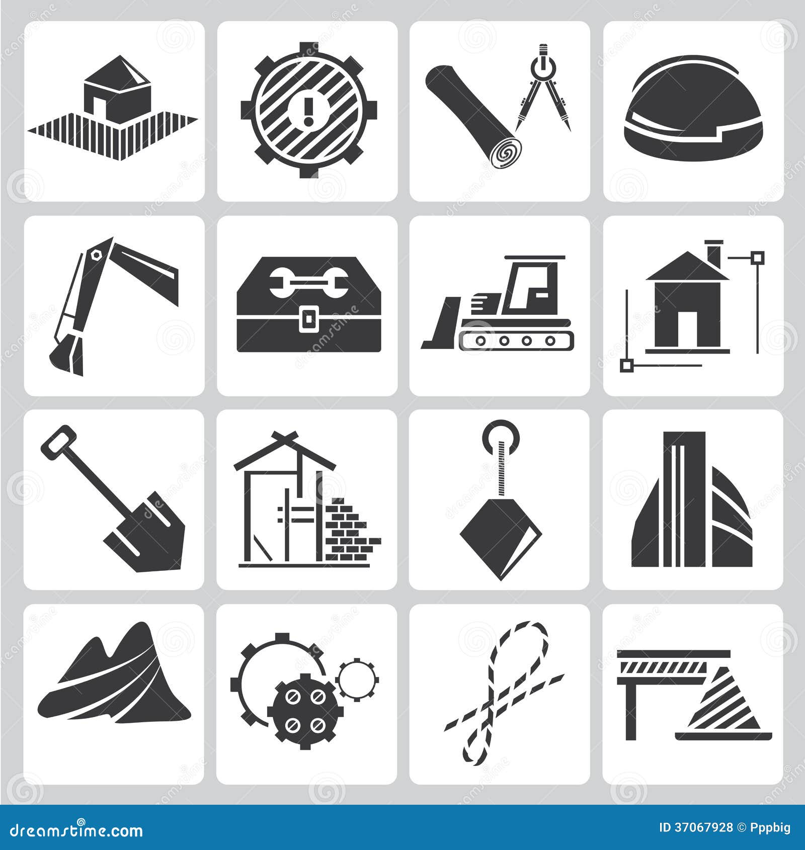 Construction Management Icons Stock Illustration - Illustration of ...