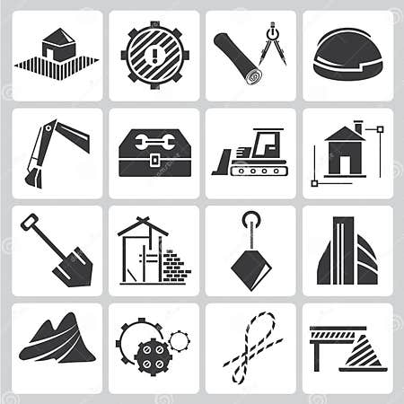 Construction Management Icons Stock Illustration - Illustration of ...