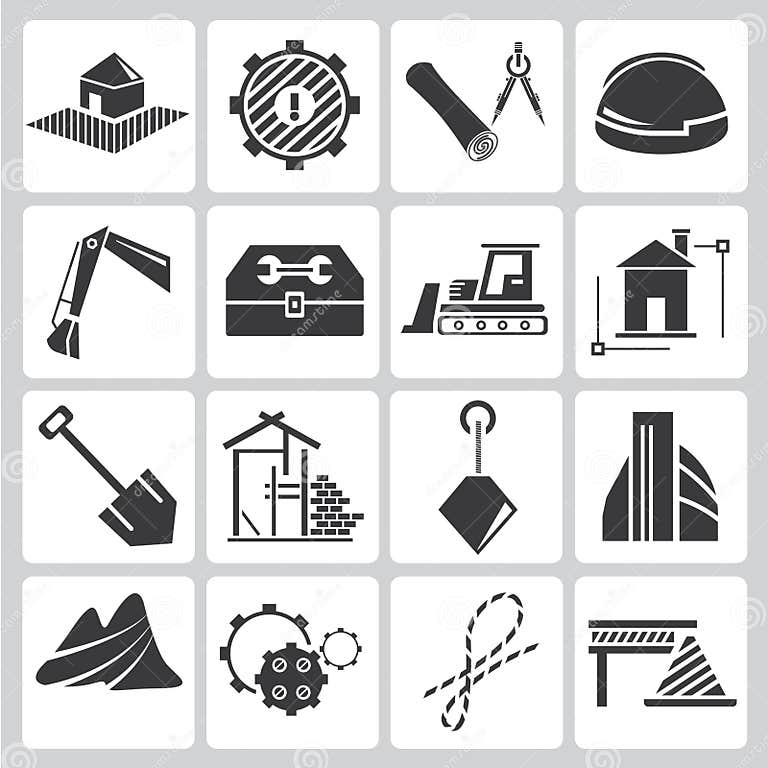 Construction Management Icons Stock Illustration - Illustration of ...
