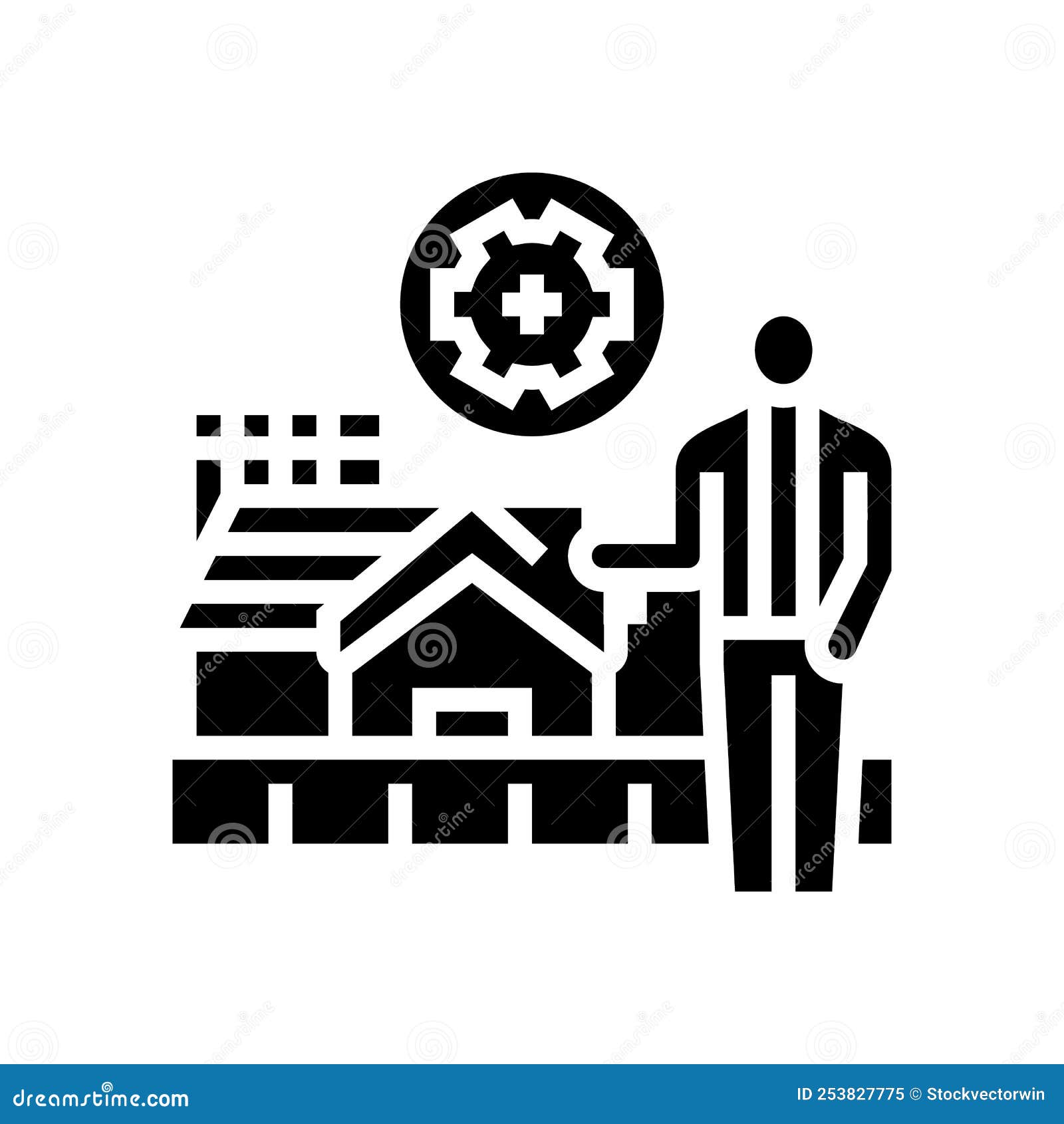 Construction Management Interior Design Glyph Icon Vector Illustration ...