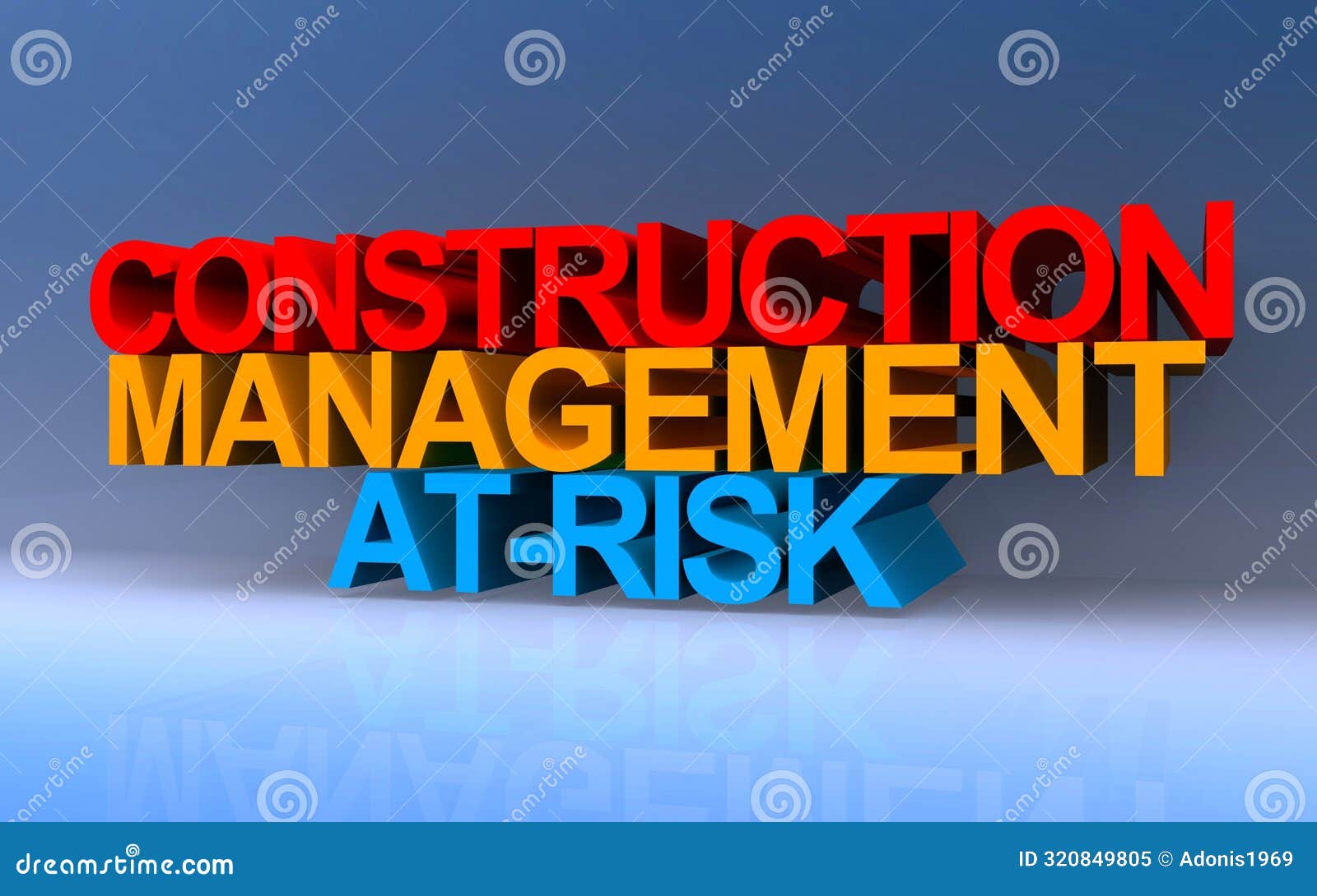Construction Management at-risk on Blue Stock Illustration ...