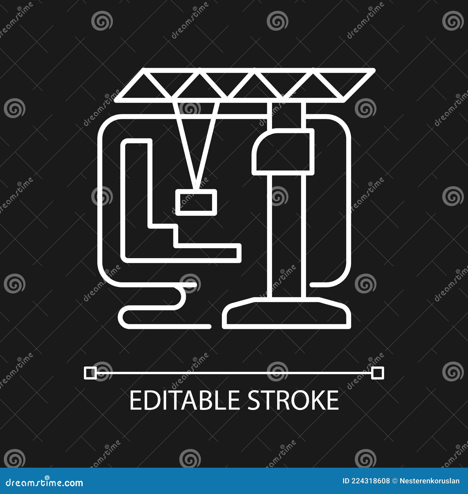 Construction and Management Simulation Game White Linear Icon for Dark ...