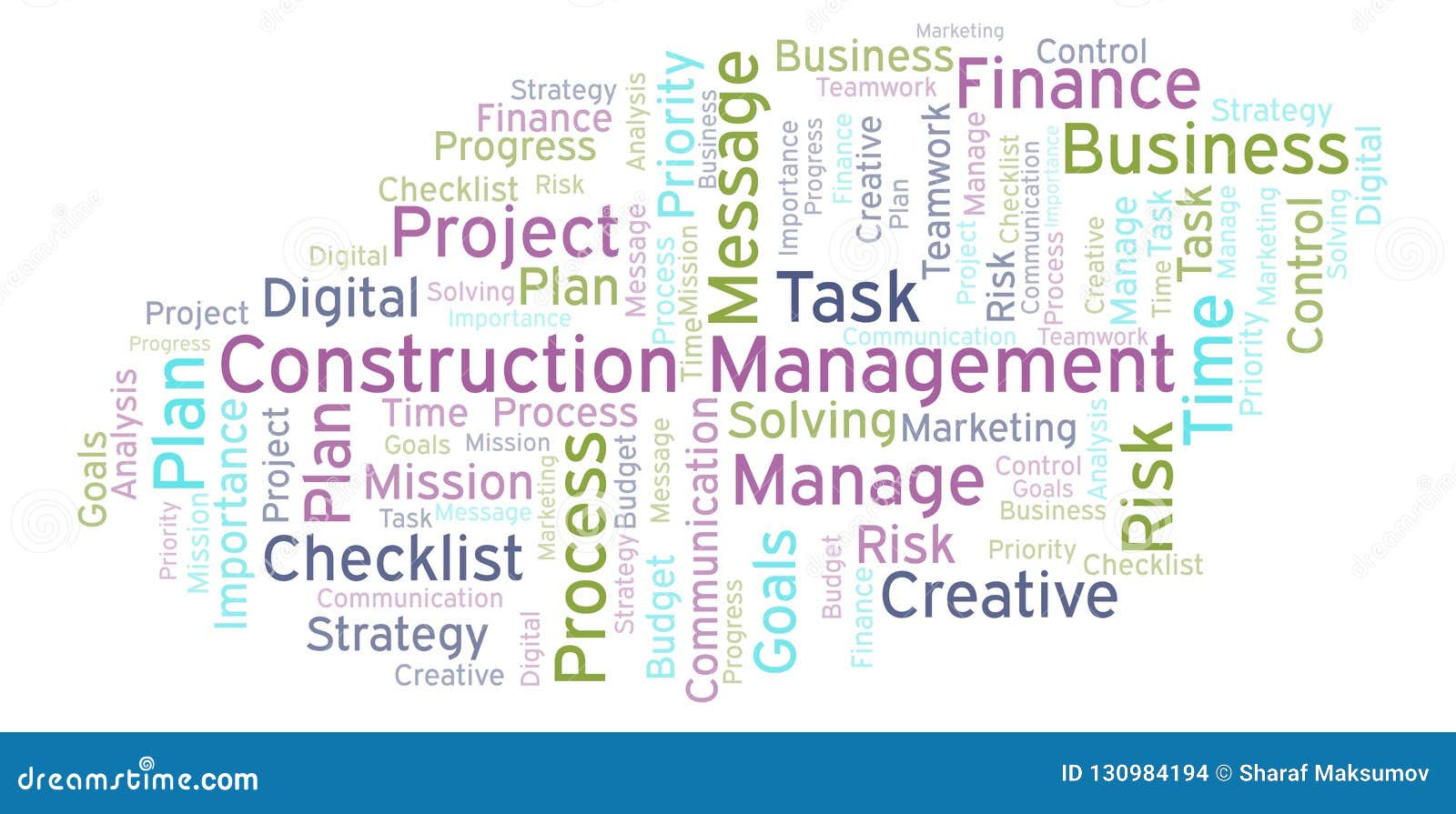 Construction Management Word Cloud, Made with Text only. Stock ...
