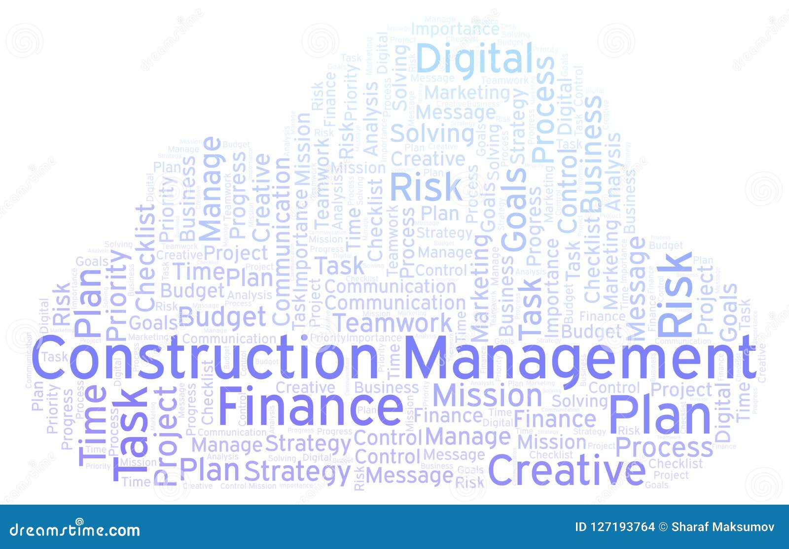 Construction Management Word Cloud, Made with Text only. Stock ...