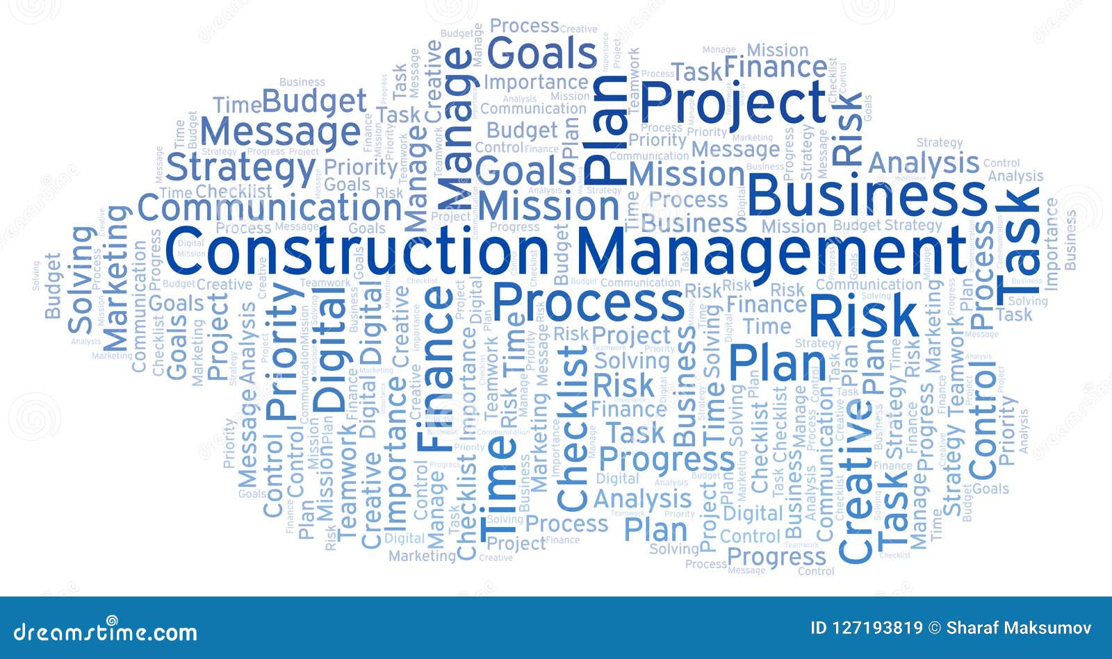 Construction Management Word Cloud, Made with Text only. Stock ...